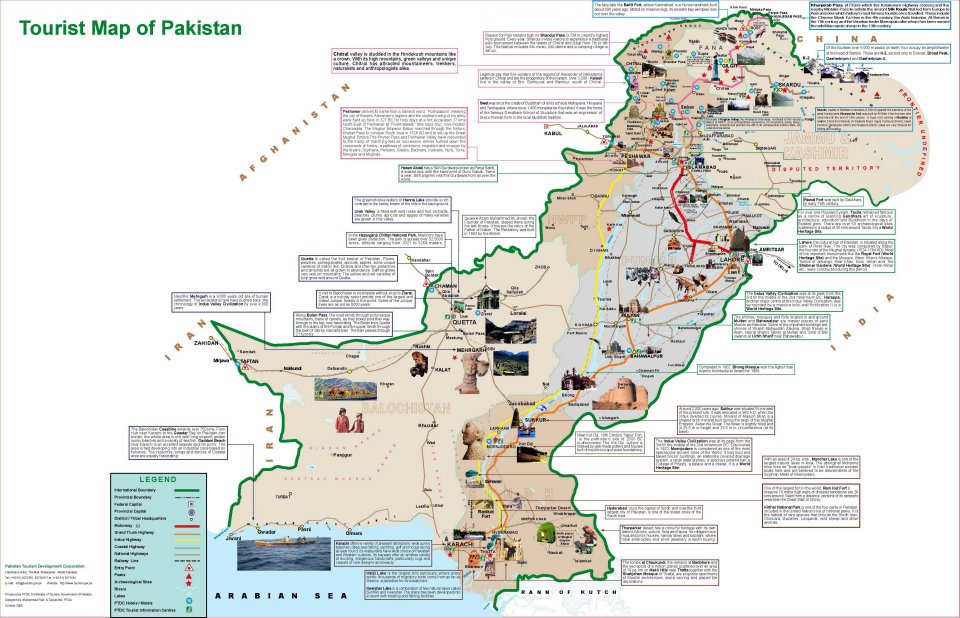 Touristic Map of Pakistan